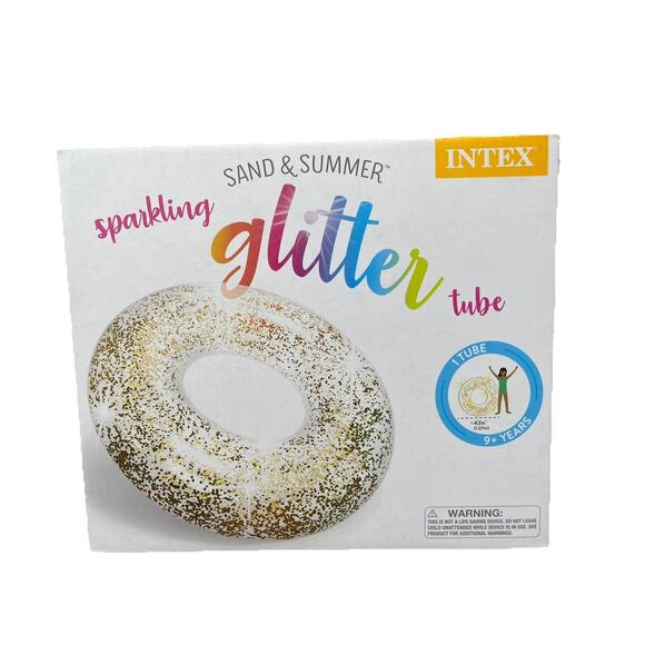 Intex | Other | Intex Tube Sparkling Gold Glitter Tube Inflatable Float ...